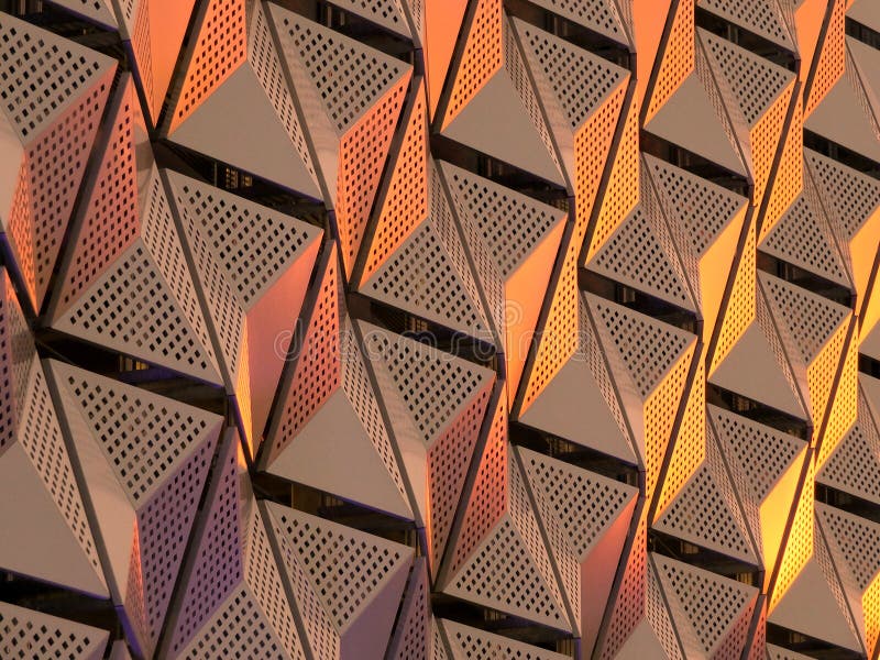Cladding on Geometric Modern Steel Building Stock Image - Image of ...