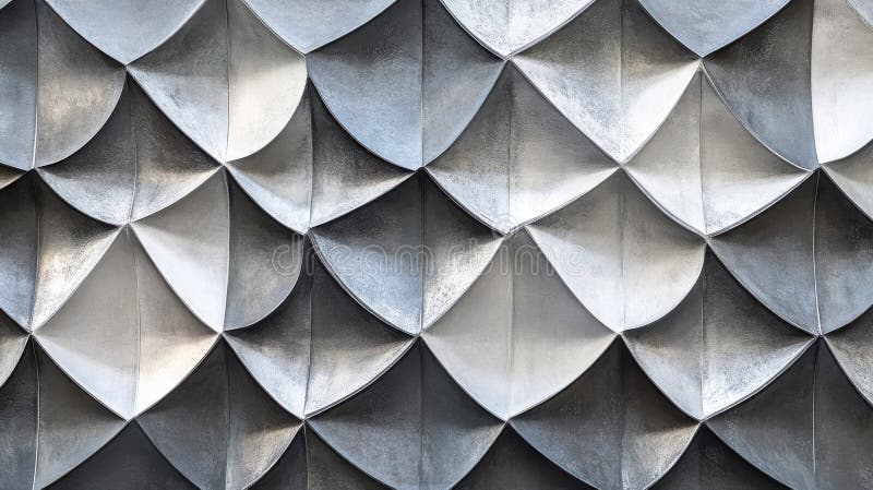 Metallic Geometric Pattern with Overlapping Scale-like Shapes in Silver ...
