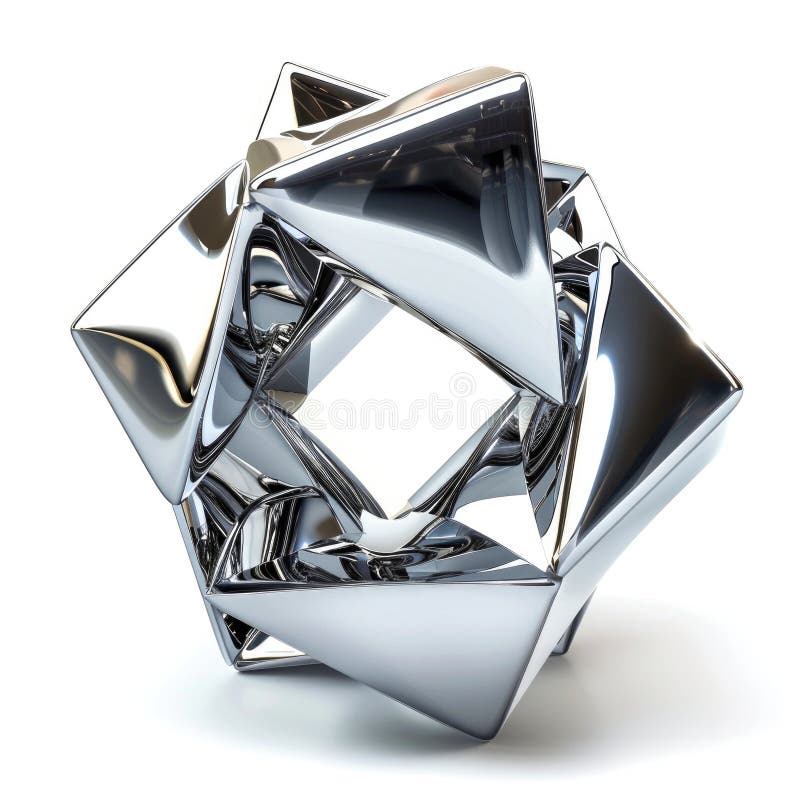 Metallic Geometric Shape with a Sleek and Modern Design Stock Image ...