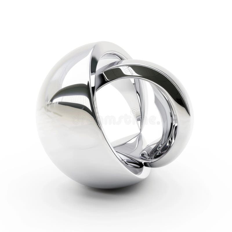 Metallic Geometric Shape with a Sleek and Modern Design Stock Photo ...