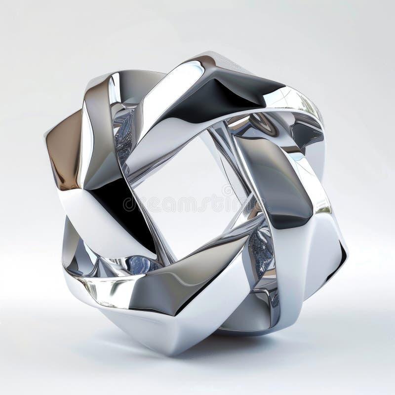 Metallic Geometric Shape with a Sleek and Modern Design Stock Photo ...