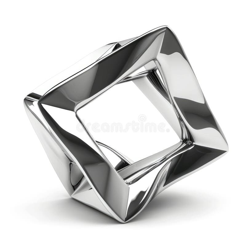 Metallic Geometric Shape with a Sleek and Modern Design Stock Photo ...