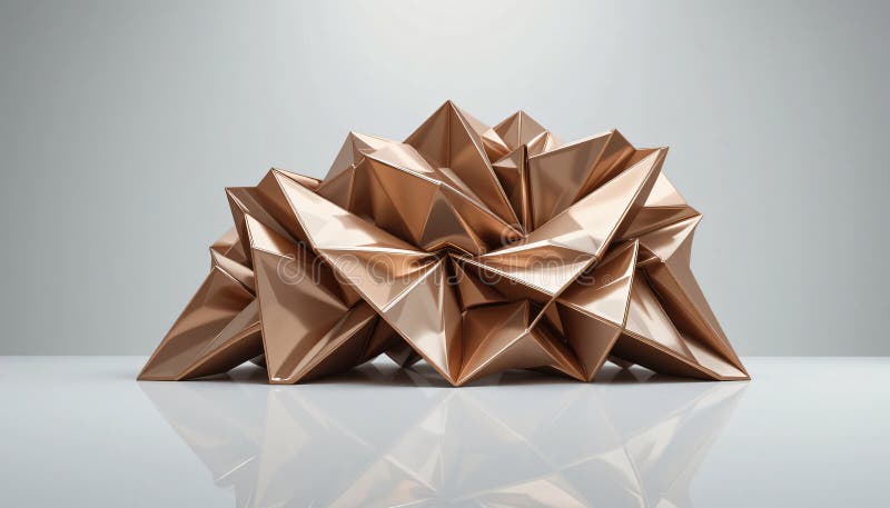 Metallic Geometric Structure with Reflective Surfaces in Modern Design ...