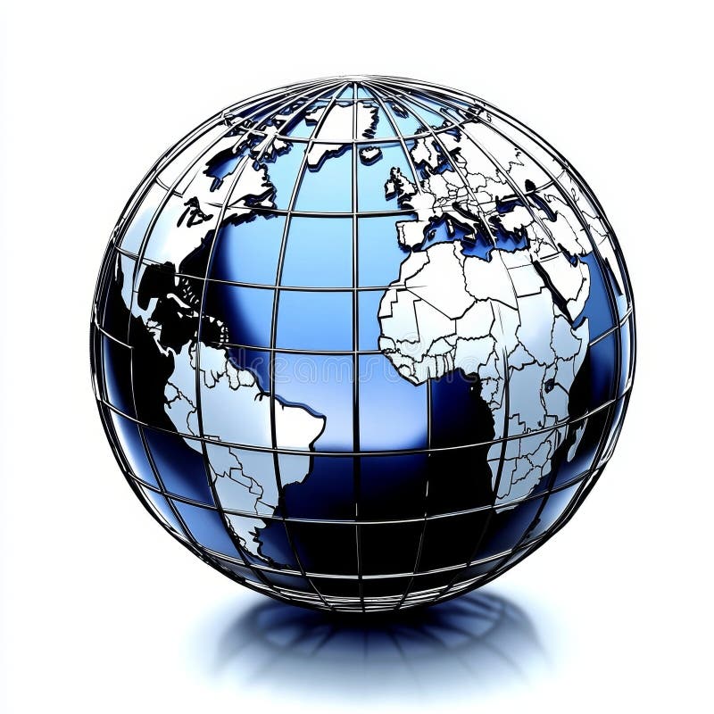 Metallic Globe stock illustration. Illustration of education - 334816868