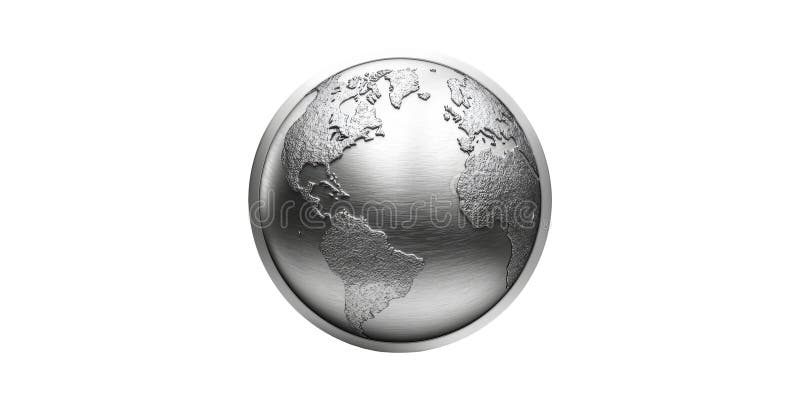 Metallic Globe Sculpture. Symbol of Globalization and Modern Design ...