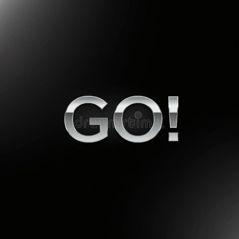 Metallic GO Text Bold Statement Typography Dark Minimal Design Concept ...