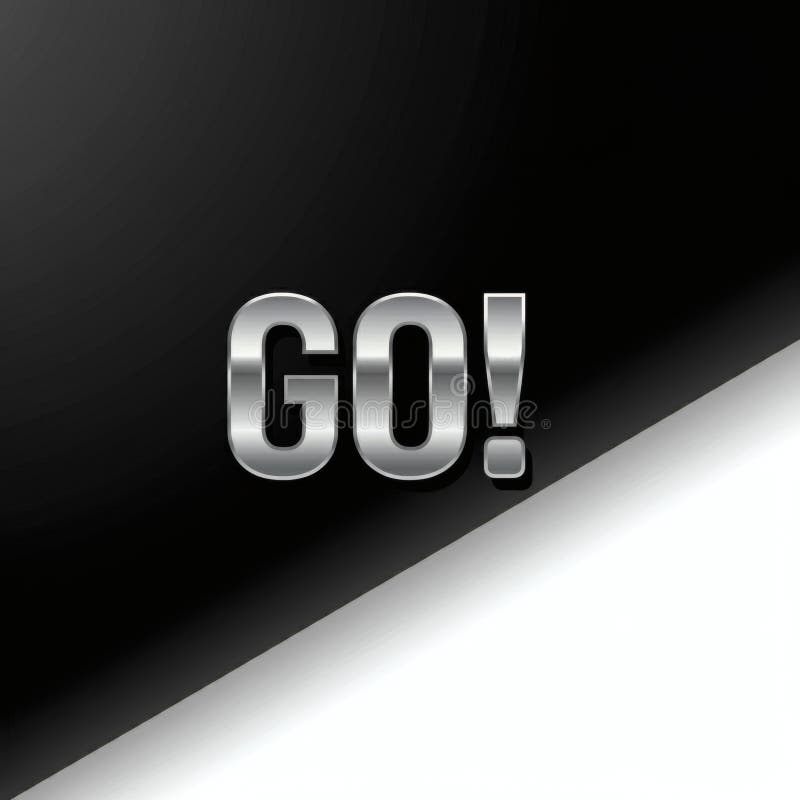 Metallic GO Text Bold Statement Typography Dark Minimal Design Concept ...