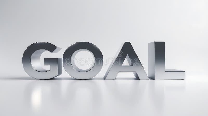 Metallic Goal Letters Reflecting Ambition in a Minimalist Setting Stock ...