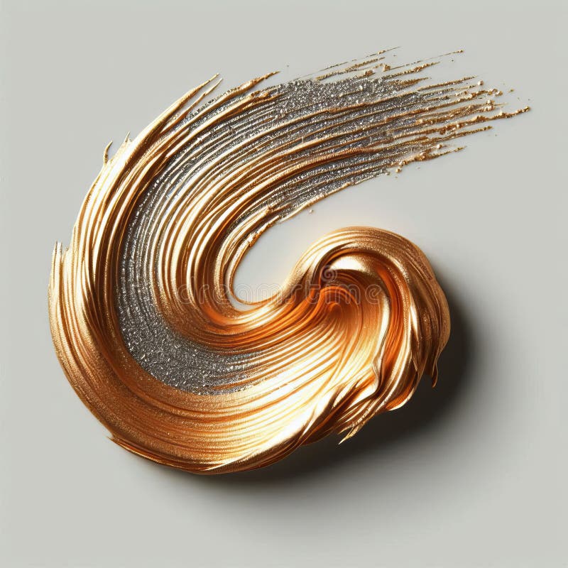 23 6. a Metallic Gold Brush Stroke with a Shimmering E Stock Photo - Image of luxury, stroke ...