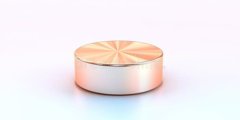 Metallic Gold Cylinder with Shiny Surface on Gradient Background Stock ...