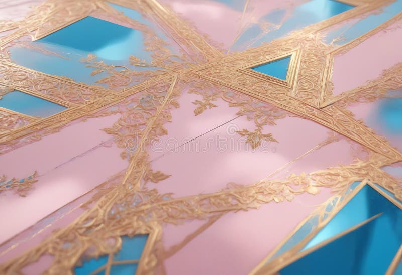 Metallic Gold and Deep Blue Abstract Masterpiece Stock Illustration ...