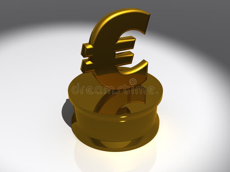 Metallic gold Euro symbol stock illustration. Illustration of european ...