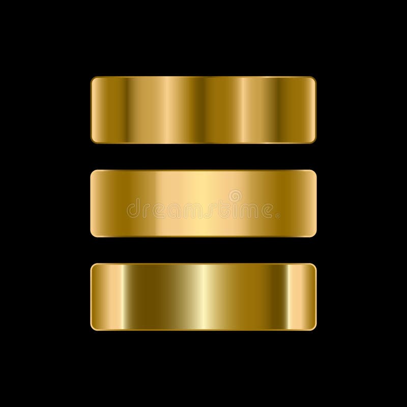 Metallic Gold Gradient Swatches Vector Stock Vector - Illustration of ...