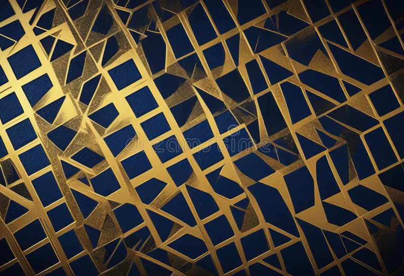 Metallic Gold and Navy Abstract Masterpiece Stock Illustration ...