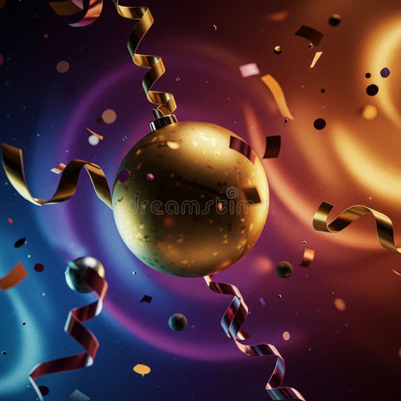 A Metallic Gold Orb is Centrally Positioned, Surrounded by Curly ...