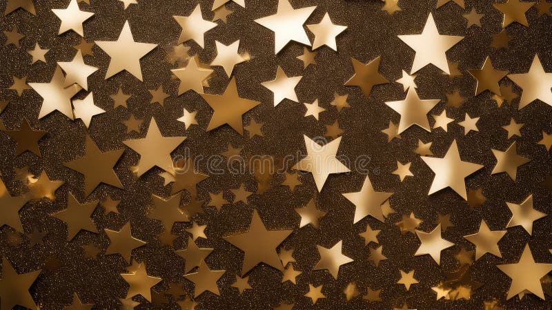 Metallic Gold Stars Background Stock Photo - Image of generated ...