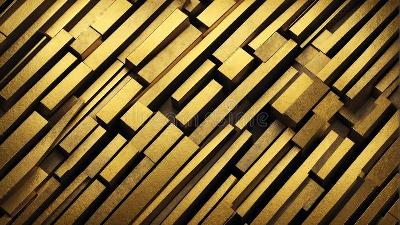 Metallic Gold Theme Vintage Striped Diagonal Lines and Blocks Pattern ...