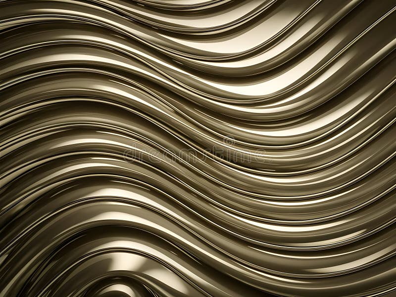 Metallic Gold Wave Pattern with Shiny Curved Lines Stock Illustration ...