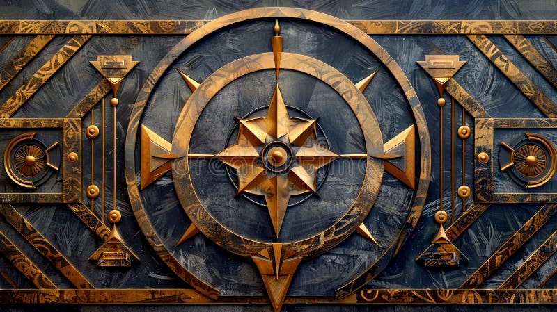 Gold compass design stock illustration. Illustration of element - 325299217