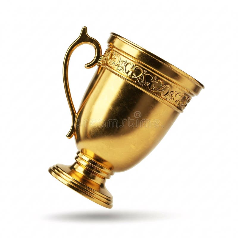 A Metallic Golden Cup is Dynamically Falling, Creating an Elegant ...
