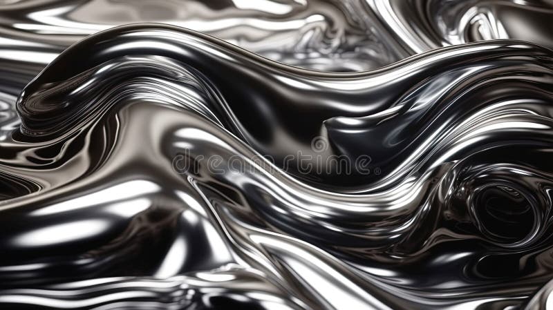 MOLTEN SILVER Swirly Colored Abstract Background with Silky Fluid ...