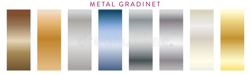 Metallic Gradient Big Set. Shiny Metal Texture Gradation Background ...