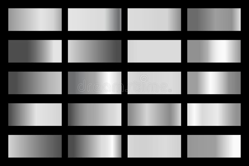 Metallic Gradient Collection with Shiny Silver Hologram. Holographic ...