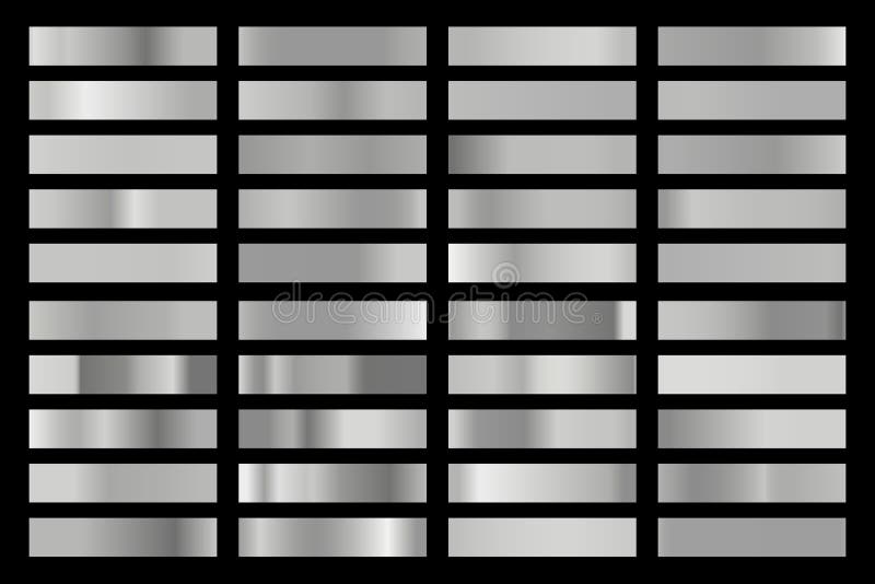 Metallic Gradient Collection with Shiny Silver Hologram. Holographic ...
