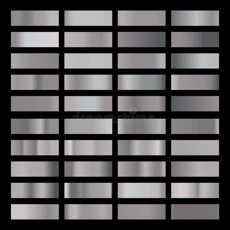 Metallic Gradient Collection with Shiny Silver Hologram. Holographic ...