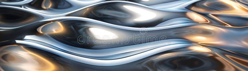Metallic Gradient Waves, Brushed Steel Textures, Undulating Shimmering ...