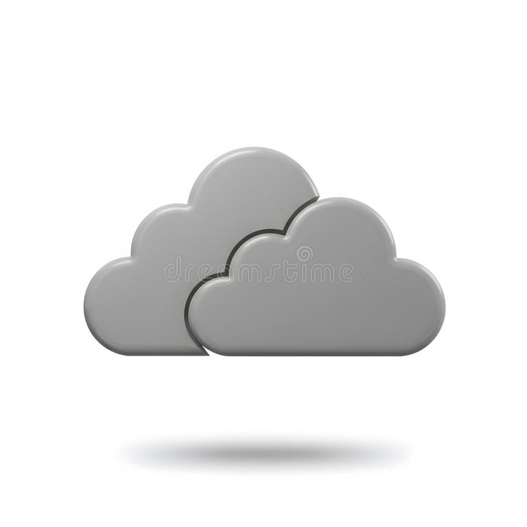 Metallic Gray Cloud Computing Icon 3D Render Stock Illustration ...
