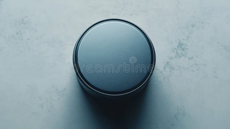 Metallic Gray Cylinder Top View on Textured Surface in Minimal Style ...