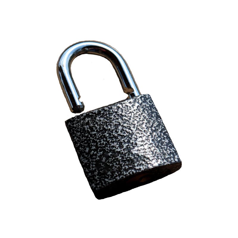 Metallic Gray Open Padlock - Isolate for Design Stock Image - Image of ...