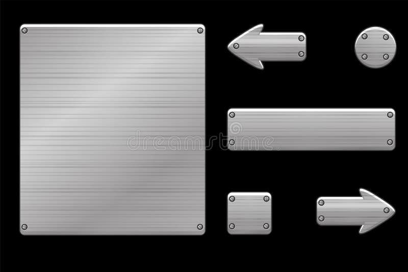 Metallic Gray User Interface and Game Buttons. Stock Vector ...