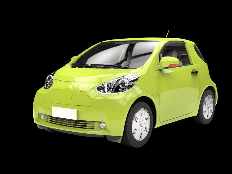 Metallic Compact Urban Car on Black Background Stock Illustration ...