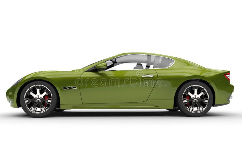 Green Shiny Modern Race Car - Side View Stock Illustration ...