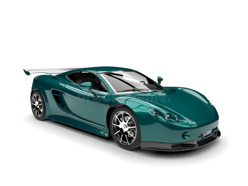 Metallic Greenish Blue Modern Sports Car Stock Image - Image of ride ...
