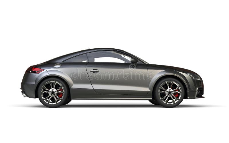 Metallic Grey Car - Side View Stock Image - Image of power, door: 42658445