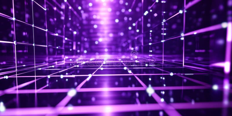 A Metallic Grid Pattern in Deep Purple, Silver, and Black, with ...