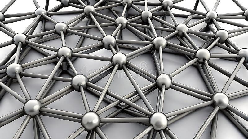 Metallic Grid Structure, Geometric Mesh Pattern, Industrial Framework ...