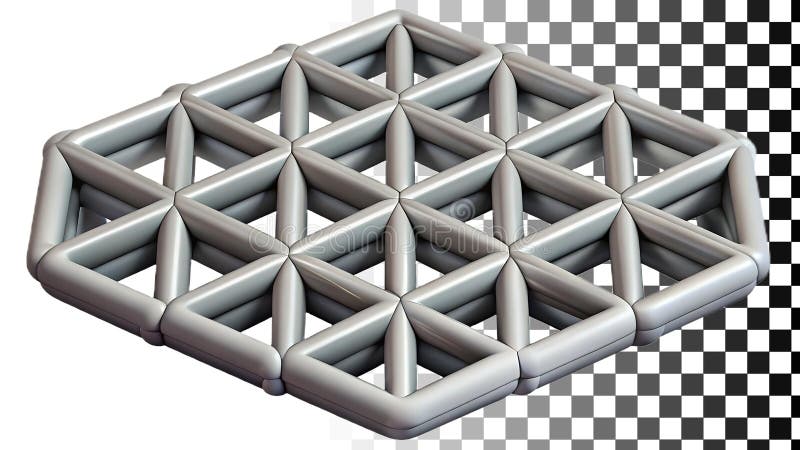 Metallic Grid Structure Geometric Pattern Industrial Architecture Png ...
