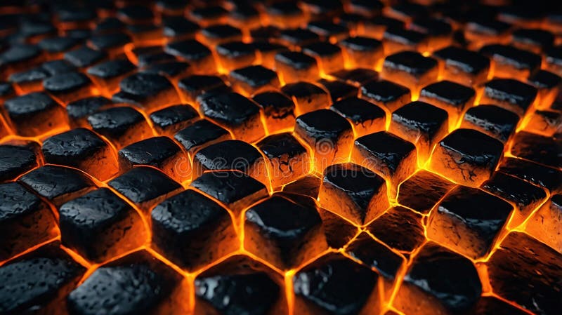 Metallic Grid Structure with Illuminated Center Stock Illustration ...