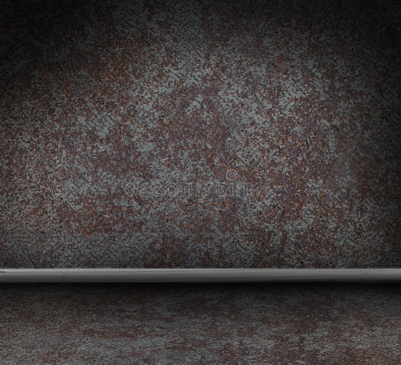 Metallic grunge interior stock illustration. Illustration of dark ...