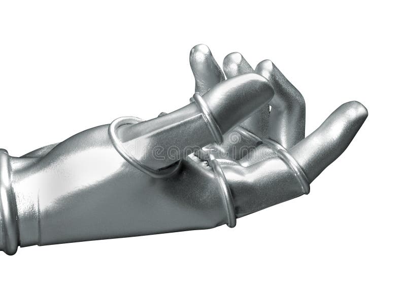 Metallic hand stock image. Image of artificial, intelligence - 539939