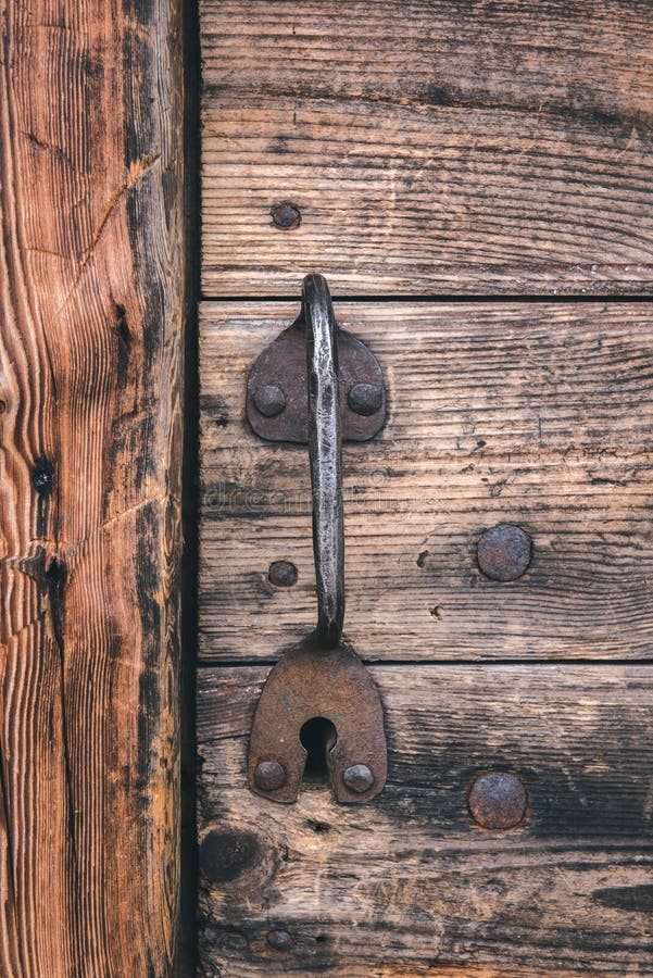 Metallic Handle of Door is in an Old House Stock Photo - Image of gate ...