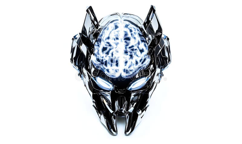 AI Robotic Brain Helmet stock image. Image of isolated - 385809153
