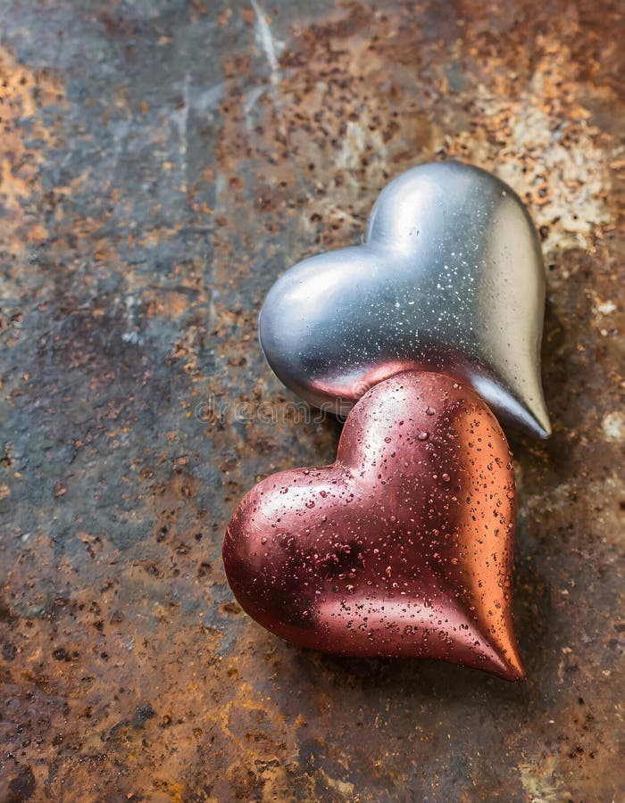 Metallic heart symbols stock illustration. Illustration of symbol ...