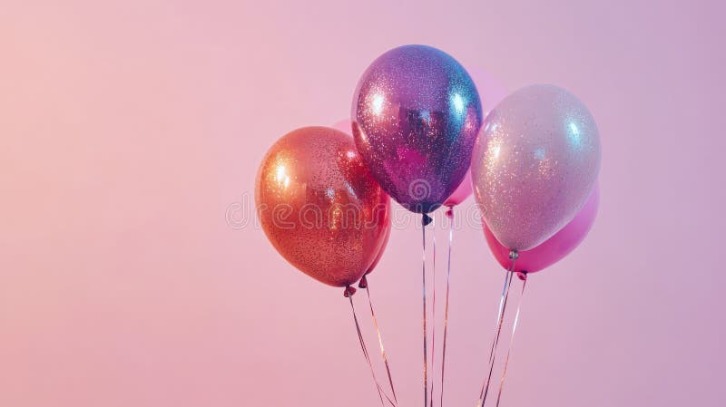 Metallic Helium Balloons, Generative AI, Stock Illustration ...
