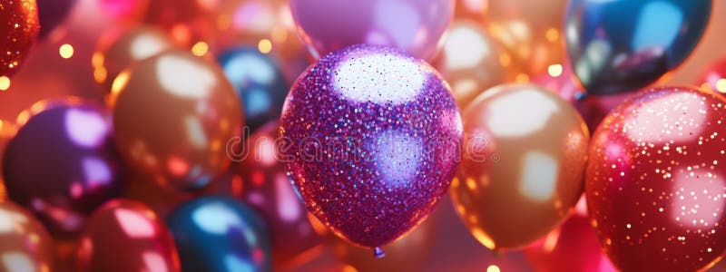 Metallic Helium Balloons, Generative AI, Stock Illustration ...