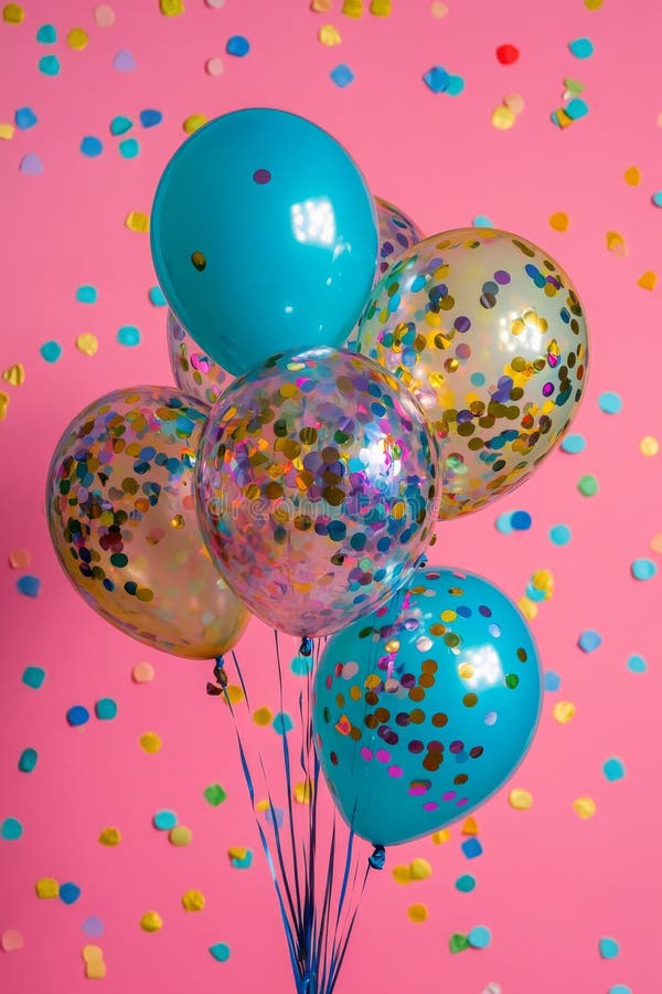 Metallic Helium Balloons, Generative AI, Stock Illustration ...